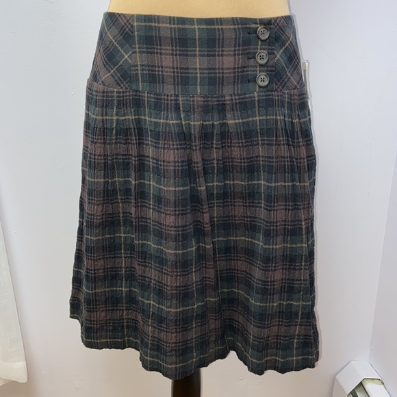 CAbi | Skirts | Cabi Show Stopper Muted Green Mauve And Cream Plaid ...